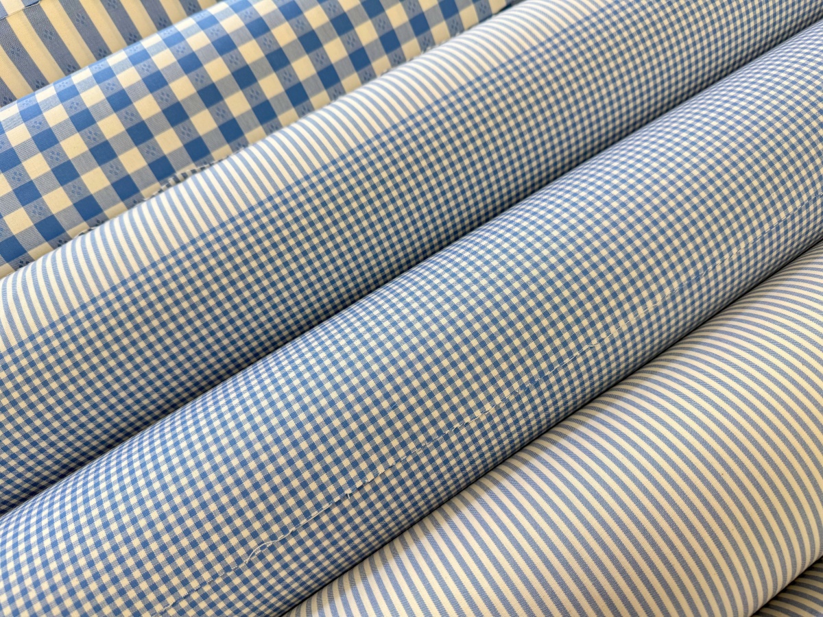 Pomněnkový - světle modrý kanafas a žakár